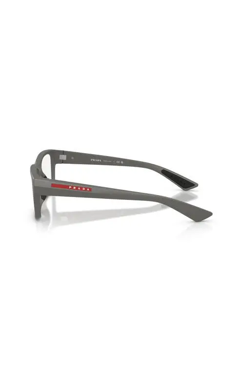 Prada 56mm Rectangle Optical Glasses - Grey