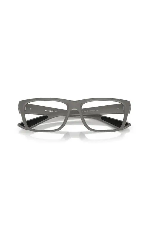 Prada 56mm Rectangle Optical Glasses - Grey