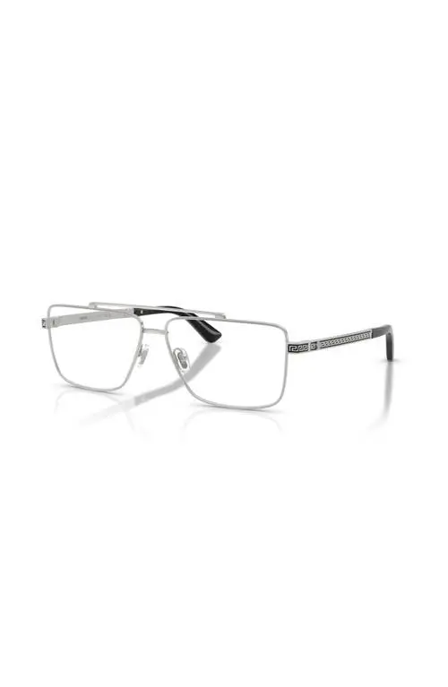 Versace 58mm Rectangle Optical Glasses - Silver