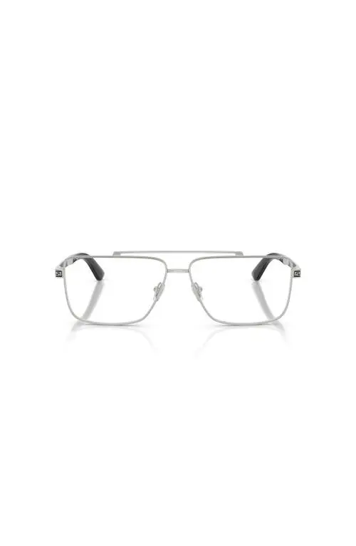 Versace 58mm Rectangle Optical Glasses - Silver