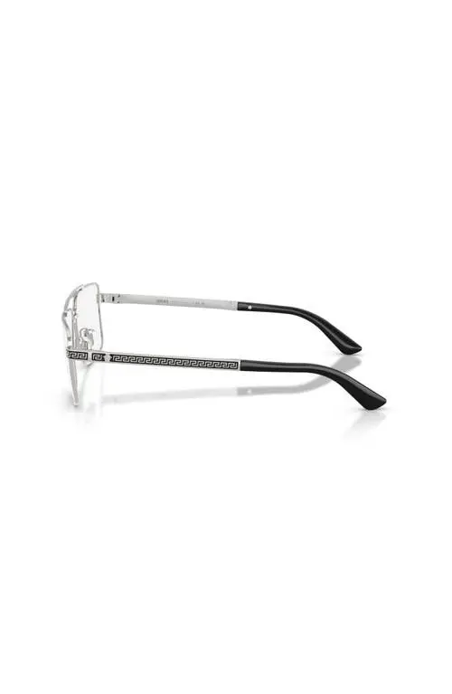 Versace 58mm Rectangle Optical Glasses - Silver