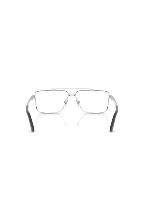 Versace 58mm Rectangle Optical Glasses - Silver