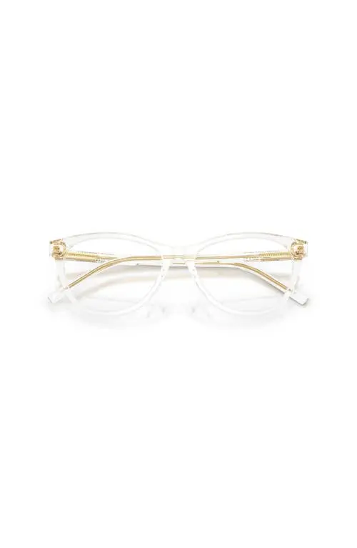 Dolce & Gabbana 53mm Cat Eye Optical Glasses - Transparent