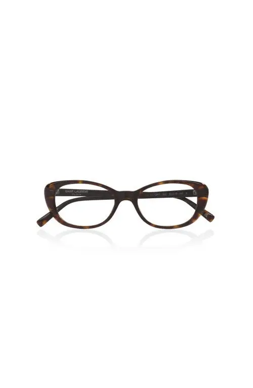 Saint Laurent 52mm Cat Eye Optical Glasses - Tortoise