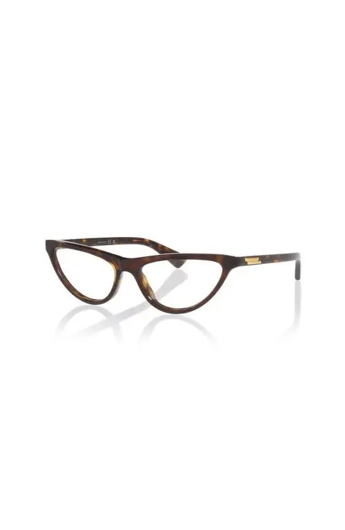 Bottega Veneta 55mm Cat Eye Optical Glasses - Tortoise