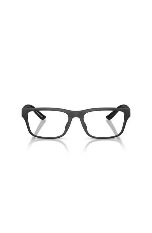 Emporio Armani Rectangle Full Rim Eyeglasses - Black