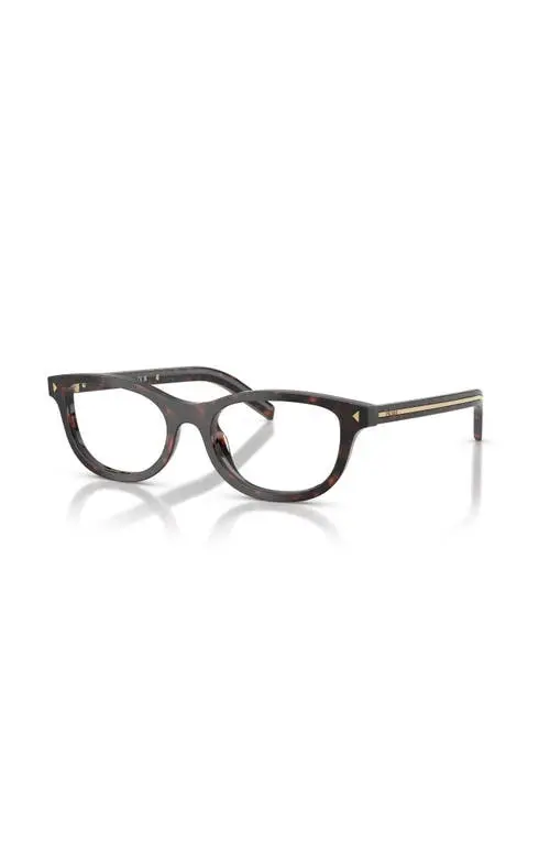Prada 50mm Oval Optical Glasses - Tortoise