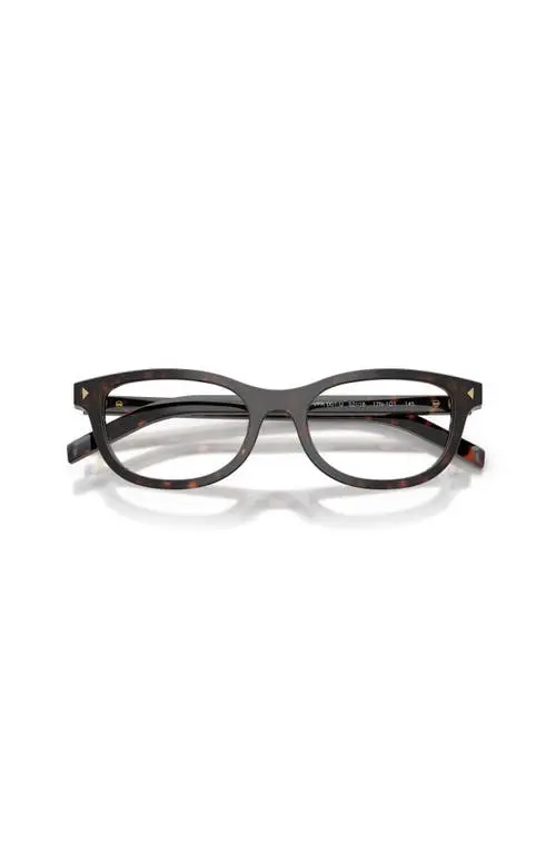 Prada 50mm Oval Optical Glasses - Tortoise
