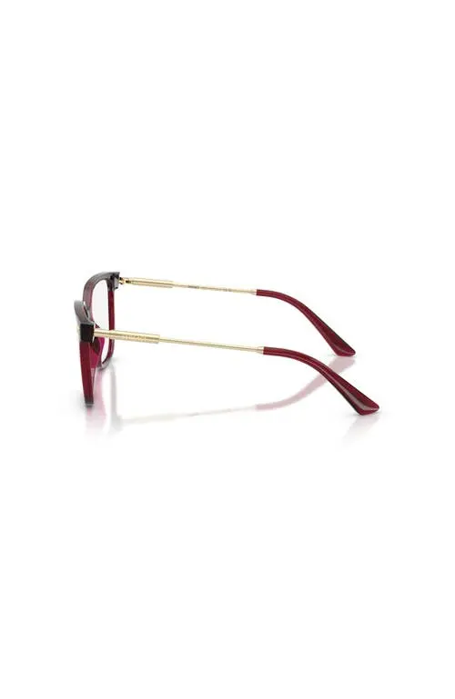 Versace 53mm Square Optical Glasses - Red