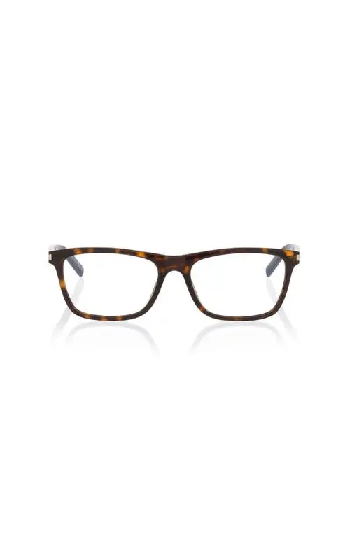 Saint Laurent 58mm Rectangle Optical Glasses - Tortoise