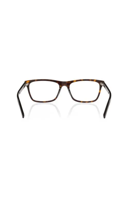 Saint Laurent 58mm Rectangle Optical Glasses - Tortoise