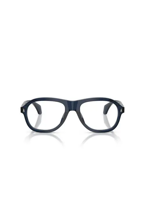 Moncler 55mm Rectangle Optical Glasses - Blue