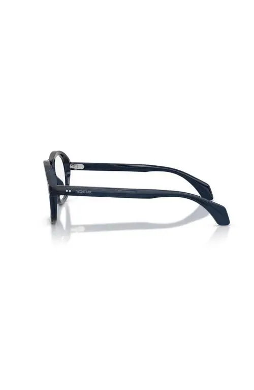 Moncler 55mm Rectangle Optical Glasses - Blue