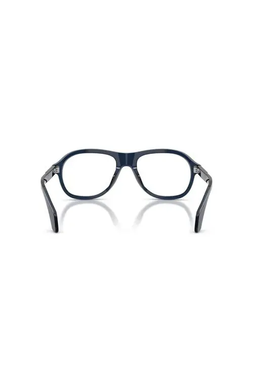 Moncler 55mm Rectangle Optical Glasses - Blue