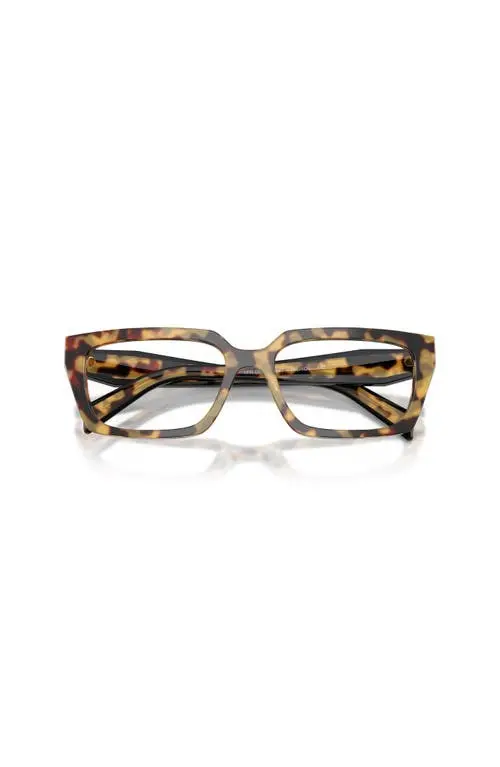 Prada 55mm Rectangle Optical Glasses - Tortoise