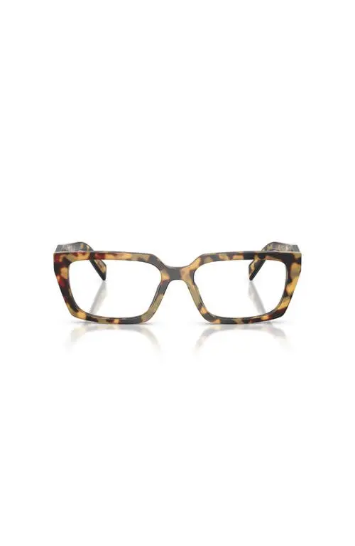 Prada 53mm Rectangle Optical Glasses - Tortoise