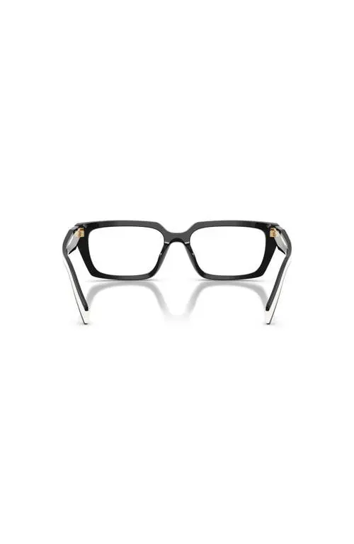 Prada 55mm Rectangle Optical Glasses - Black