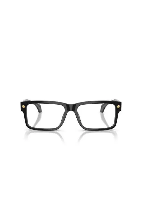 Versace 54mm Rectangle Optical Glasses - Black