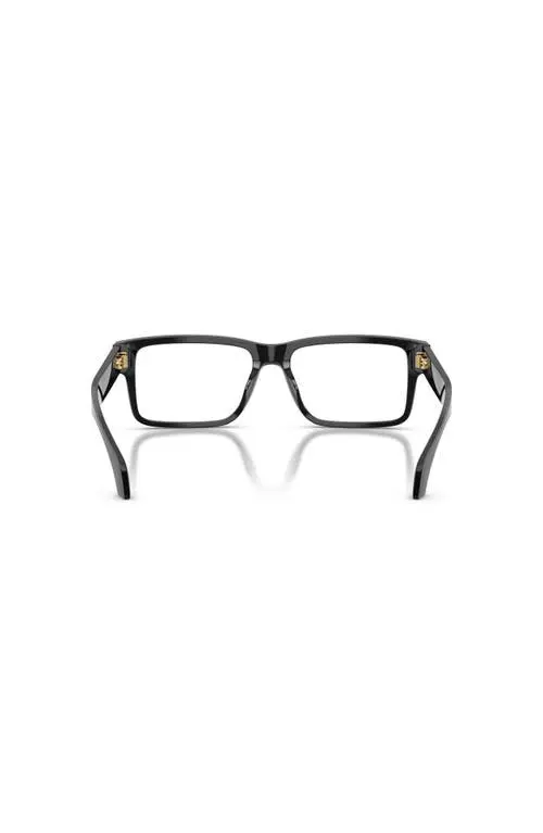 Versace 54mm Rectangle Optical Glasses - Black