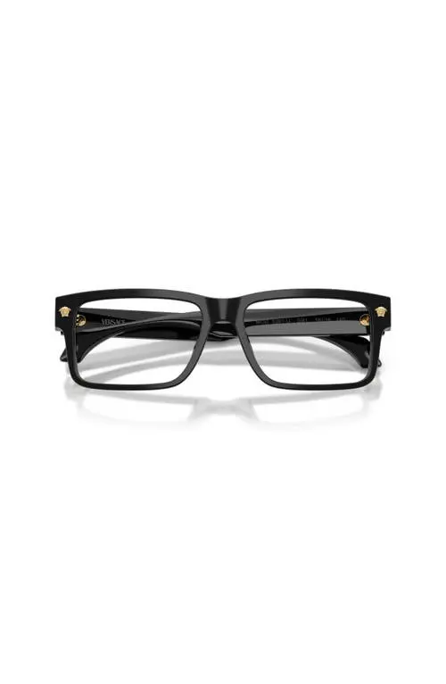 Versace 54mm Rectangle Optical Glasses - Black
