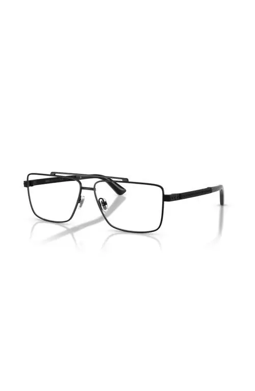 Versace 56mm Rectangle Optical Glasses - Black