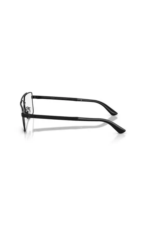 Versace 56mm Rectangle Optical Glasses - Black