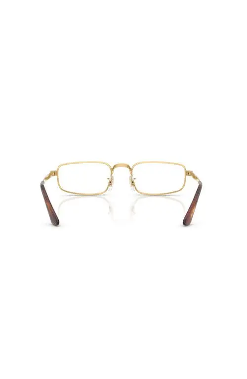 Ray-ban Rectangle Full Rim Eyeglasses - Gold