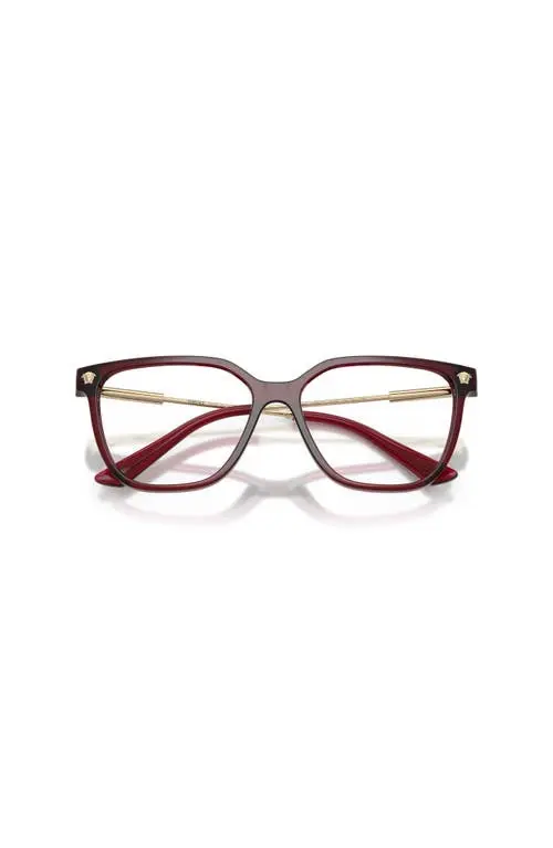 Versace 55mm Square Optical Glasses - Red