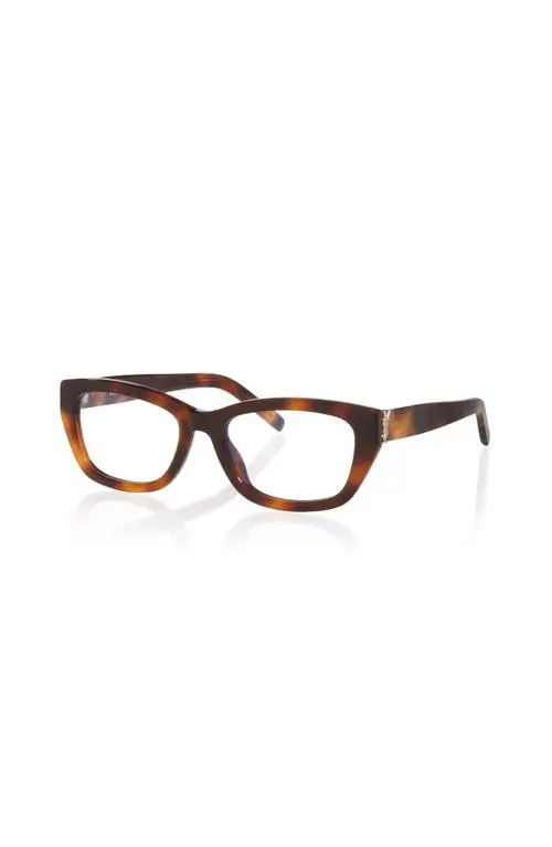 Saint Laurent 55mm Cat Eye Optical Glasses - Tortoise