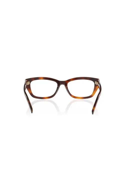 Saint Laurent 55mm Cat Eye Optical Glasses - Tortoise