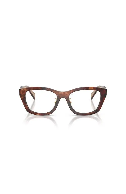 Prada 53mm Irregular Optical Glasses - Brown