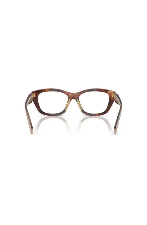 Prada 53mm Irregular Optical Glasses - Brown