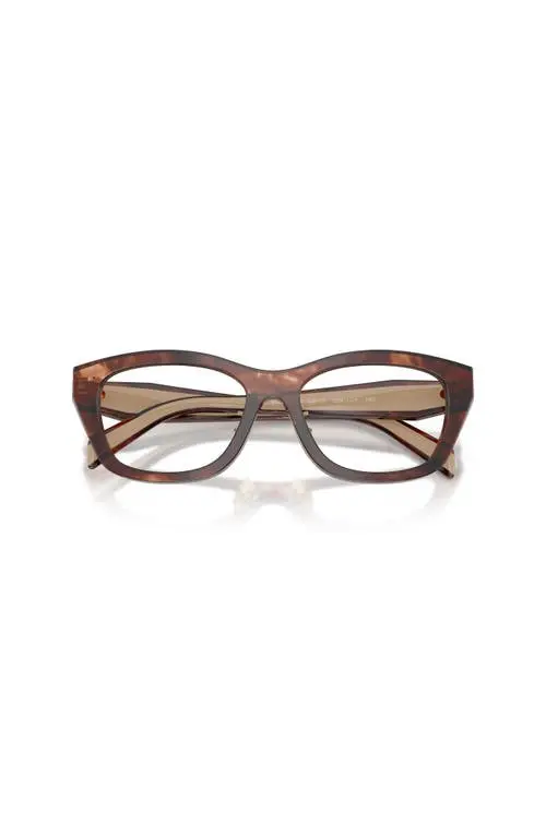 Prada 53mm Irregular Optical Glasses - Brown