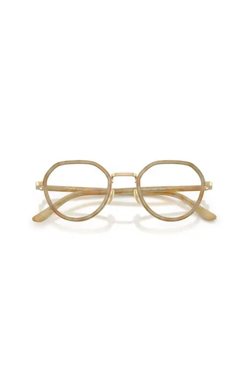 Giorgio Armani Round Metal Eyeglasses - Brown