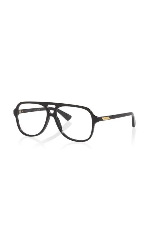 Bottega Veneta 56mm Pilot Optical Glasses - Black