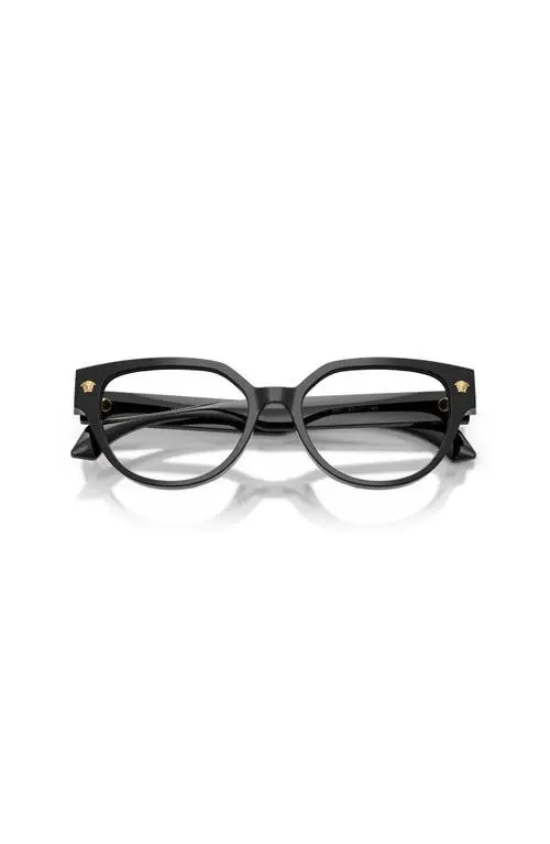 Versace 53mm Cat Eye Optical Glasses - Black
