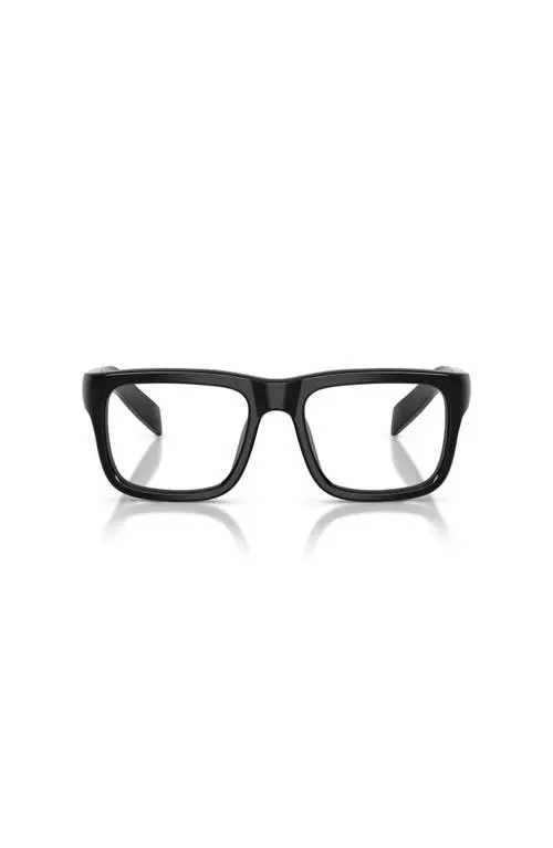 Prada 52mm Rectangle Optical Glasses - Black