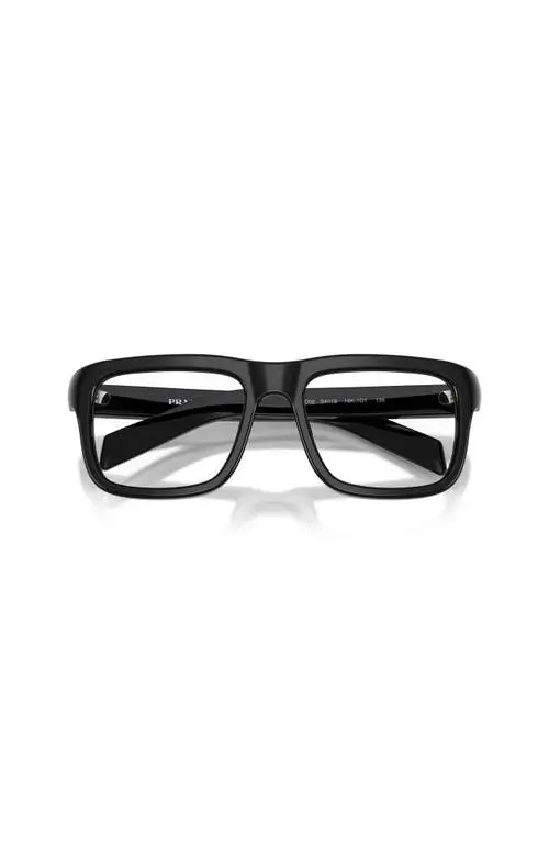 Prada 52mm Rectangle Optical Glasses - Black