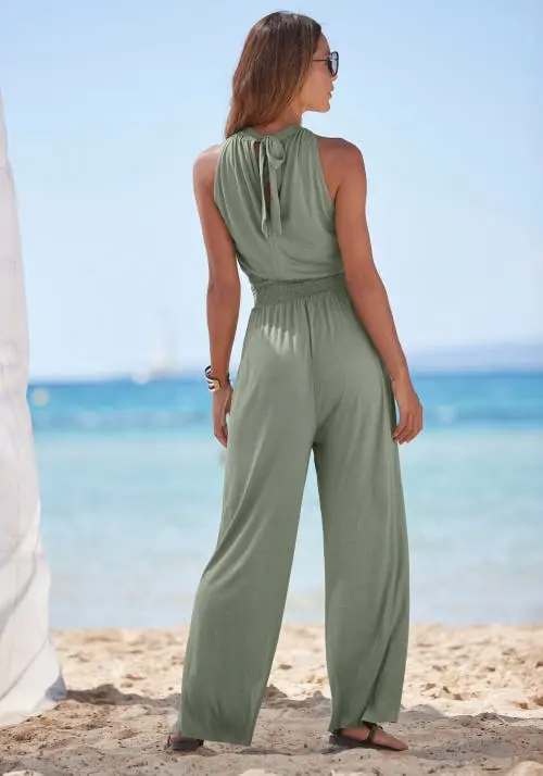 LASCANA Halter Neck Wide Leg Jumpsuit