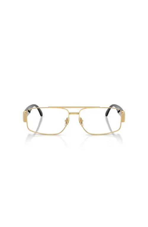 Versace 56mm Rectangle Optical Glasses - Gold