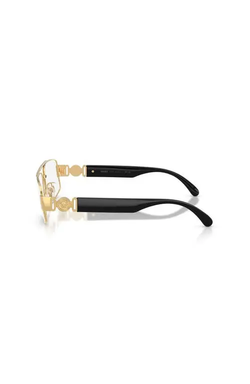 Versace 56mm Rectangle Optical Glasses - Gold
