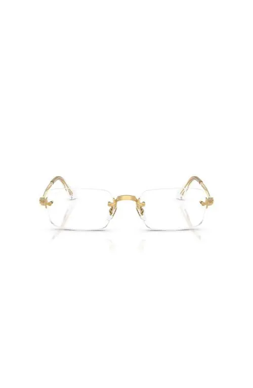 Ray-ban 54mm Rectangle Optical Glasses - Gold