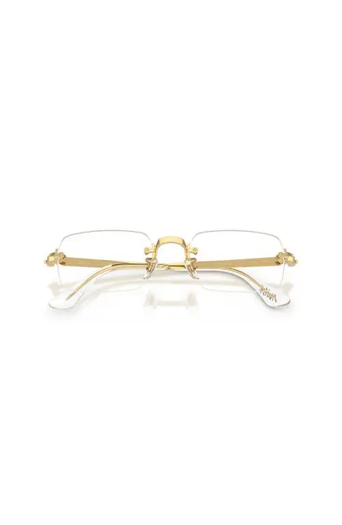 Ray-ban 54mm Rectangle Optical Glasses - Gold
