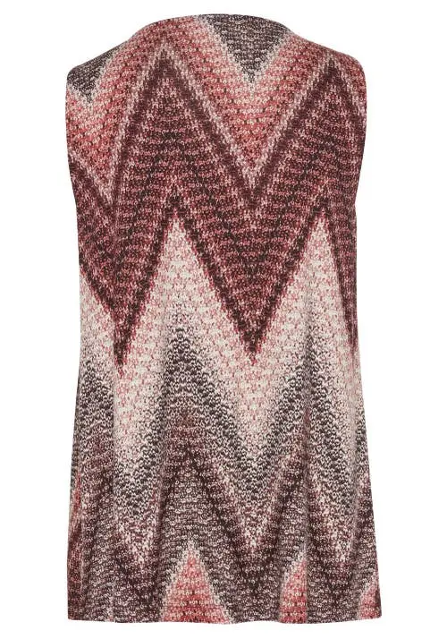 LASCANA Printed V-neck Tank Top - Bordeaux Multi