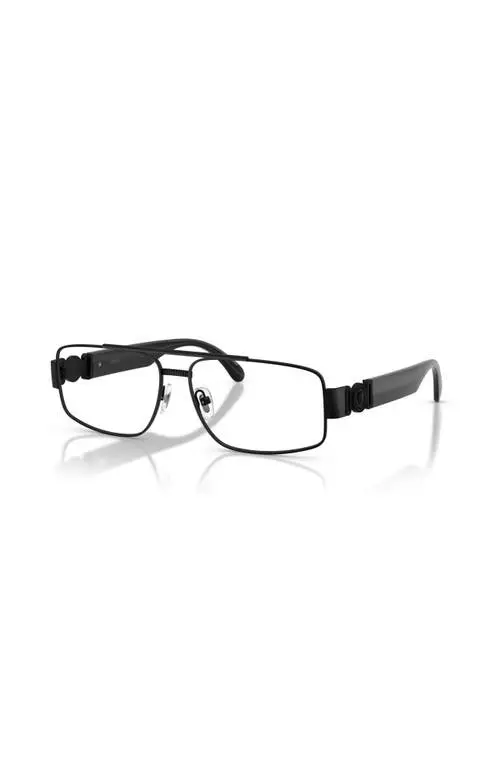 Versace 56mm Rectangle Optical Glasses - Black