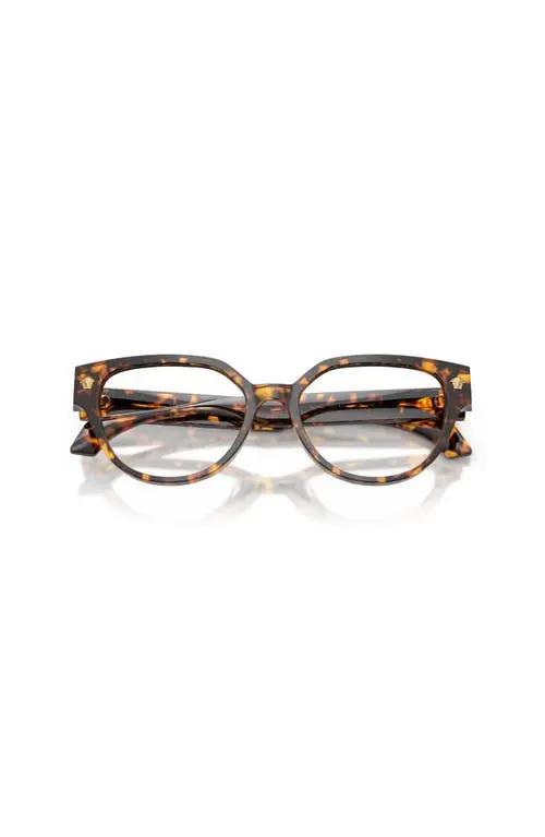 Versace 53mm Cat Eye Optical Glasses - Tortoise