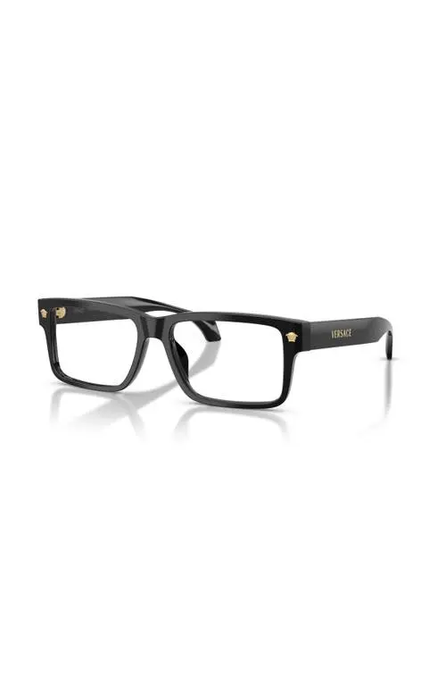 Versace 56mm Rectangle Optical Glasses - Black