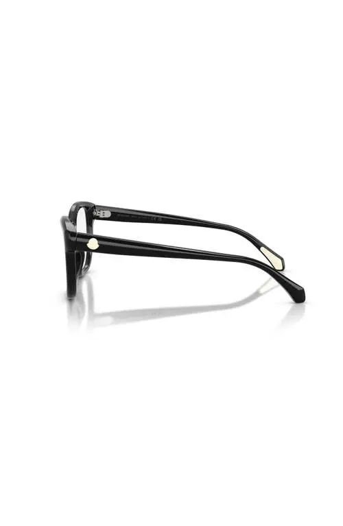 Moncler 53mm Rectangle Optical Glasses - Black