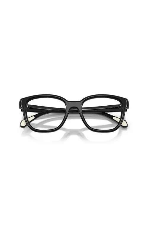 Moncler 53mm Rectangle Optical Glasses - Black