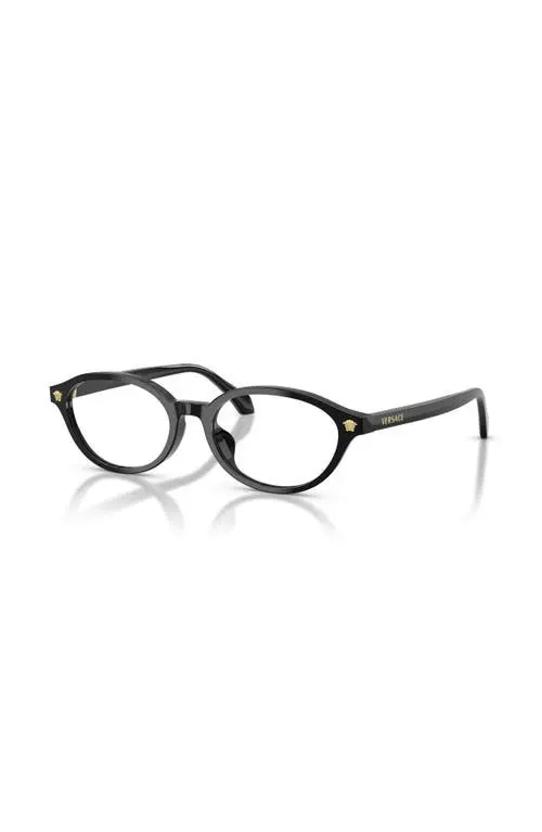 Versace 53mm Oval Optical Glasses - Black